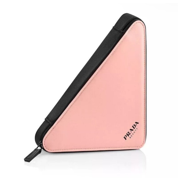 Prada | Bags | Prada Beauty Triangle Clutch Bagcosmetic Pouch Pink ...